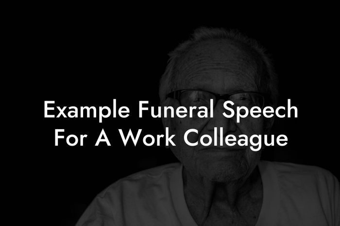 Example Funeral Speech For A Work Colleague - Eulogy Assistant