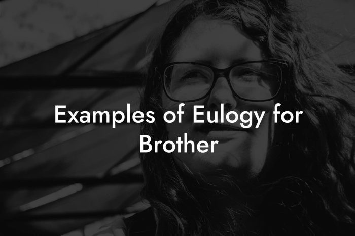 Examples of Eulogy for Brother - Eulogy Assistant
