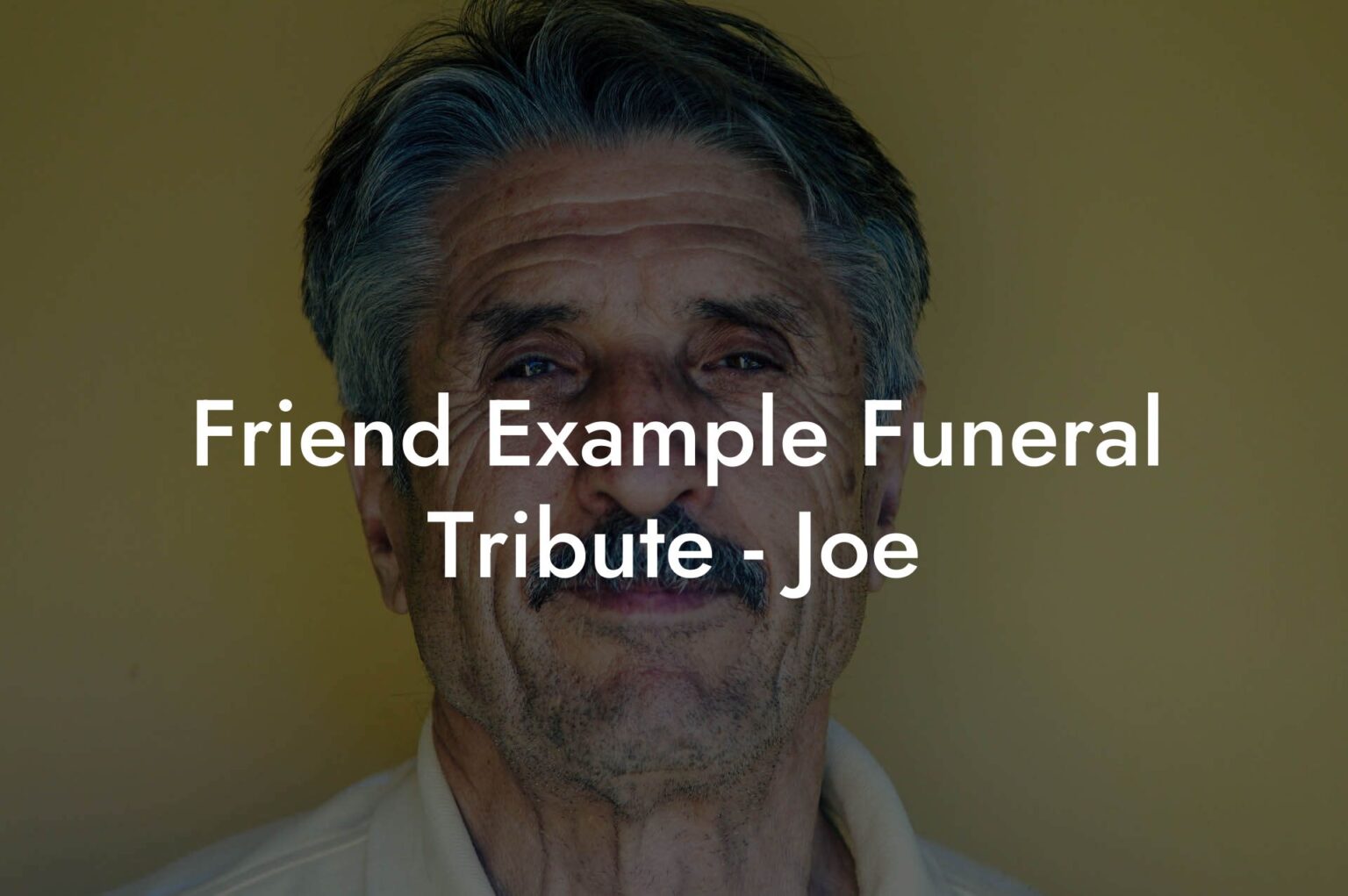 Friend Example Funeral Tribute - Joe - Eulogy Assistant