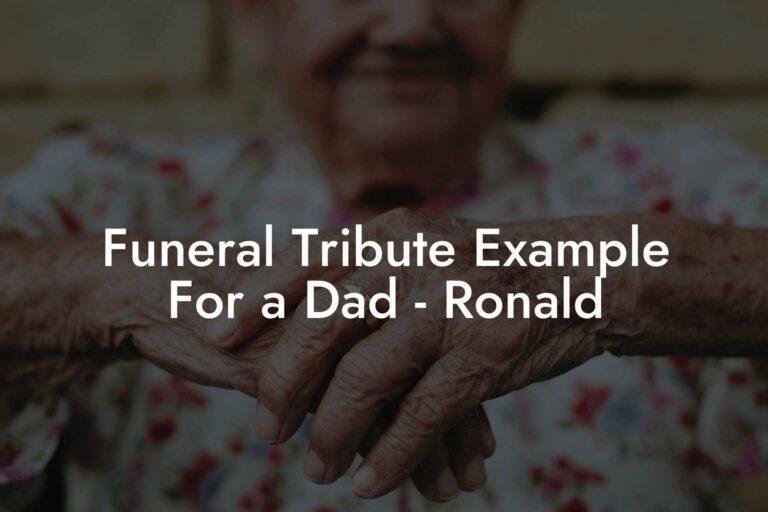 Funeral Tribute Example For a Dad - Ronald - Eulogy Assistant