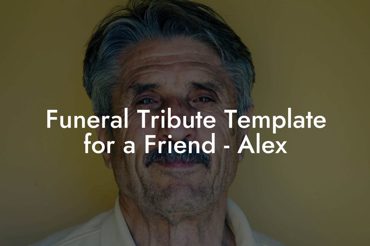 Funeral Tribute Template for a Friend - Alex - Eulogy Assistant