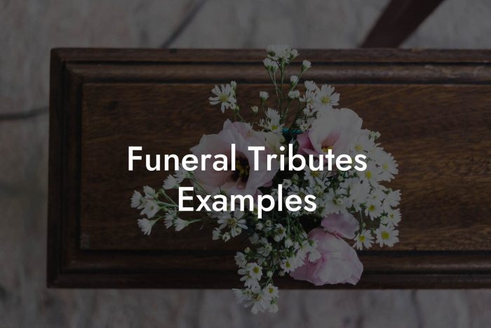 Funeral Tributes Examples - Eulogy Assistant