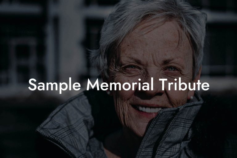 Sample Memorial Tribute - Eulogy Assistant