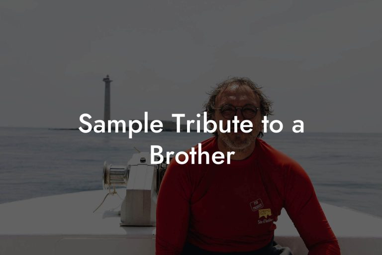Sample Tribute to a Brother - Eulogy Assistant