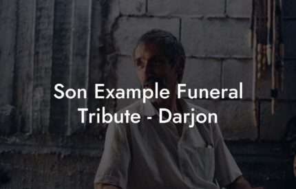 Son Example Funeral Tribute - Darjon - Eulogy Assistant